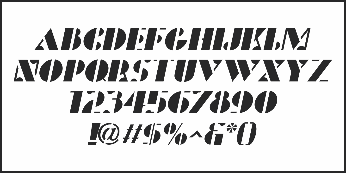 Etched Stencil JNL Font