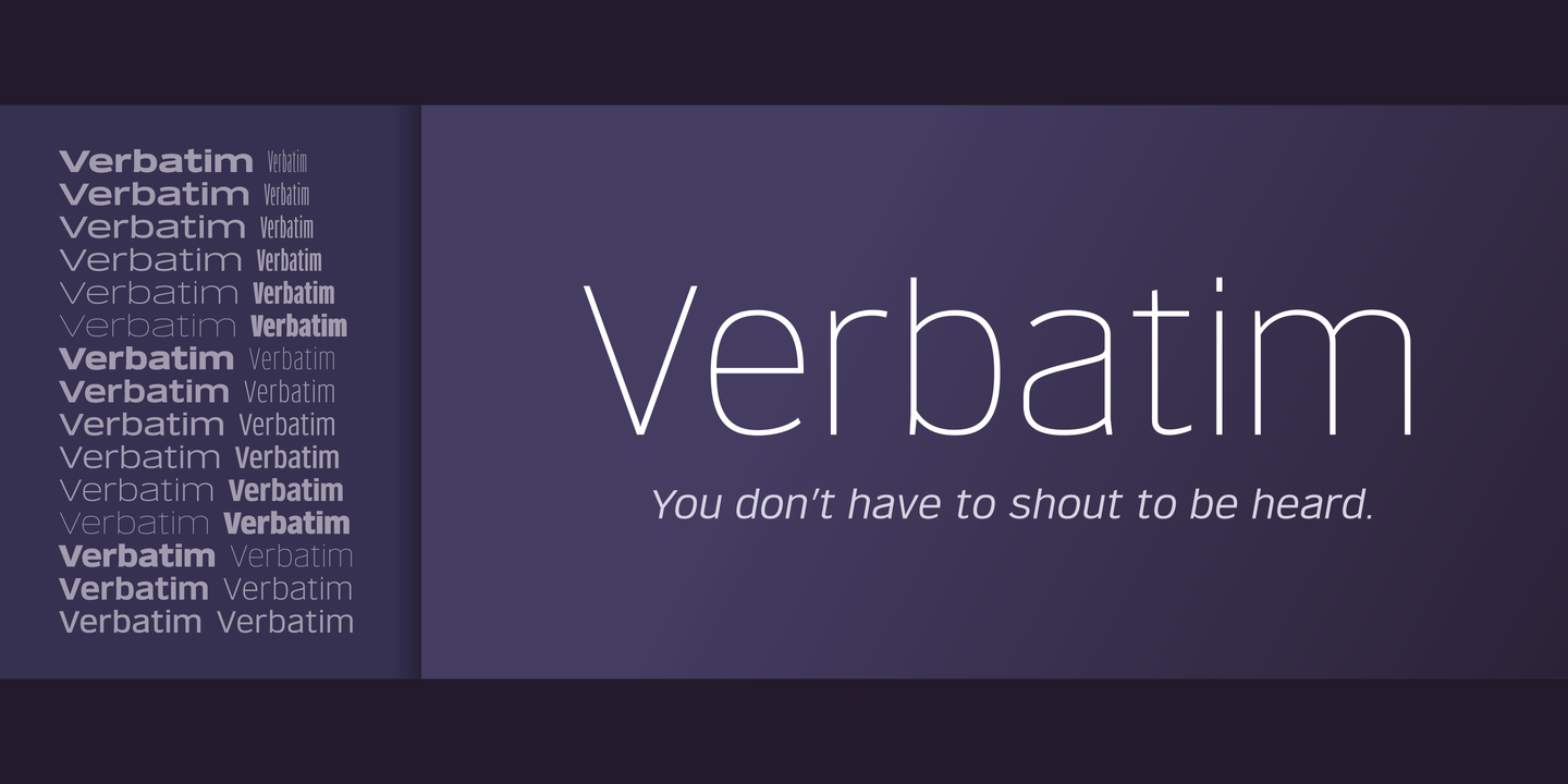 Verbatim Extended Font