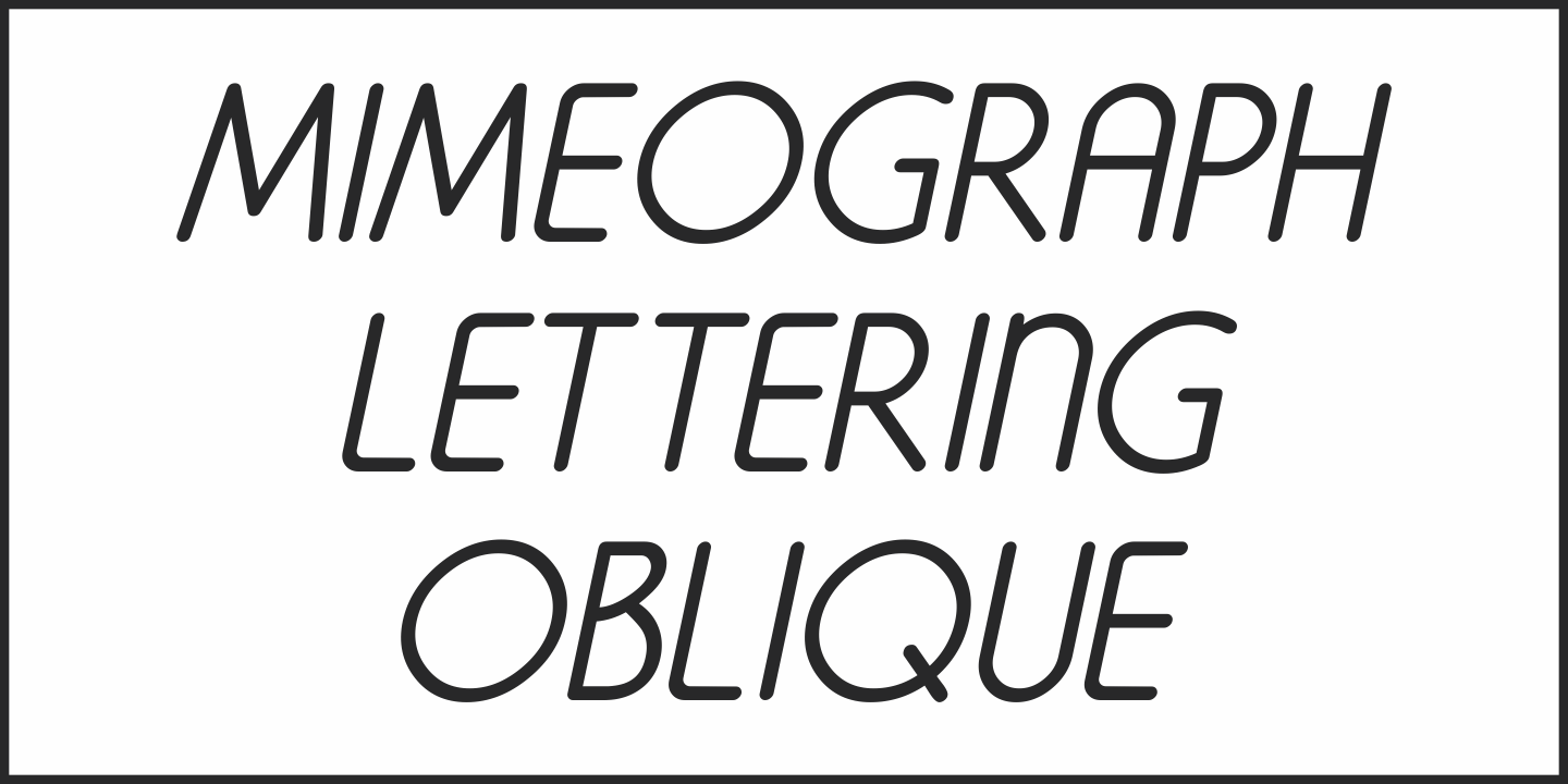 Mimeograph Lettering JNL Font